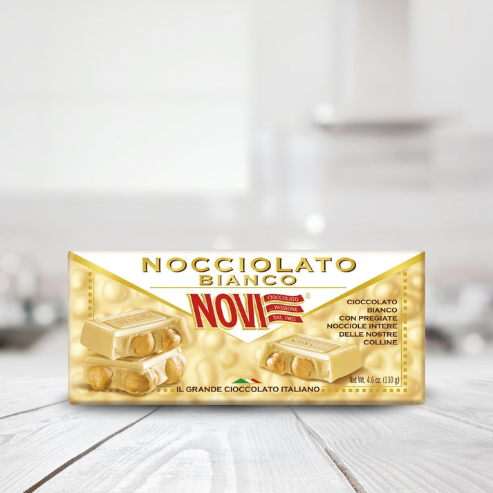 Novi - White Chocolate with whole Hazelnuts Bar (130g) - Italian ...